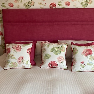 16 Laura Ashley Hydrangea Pink/natural Fabric Double Sided Cushion ...