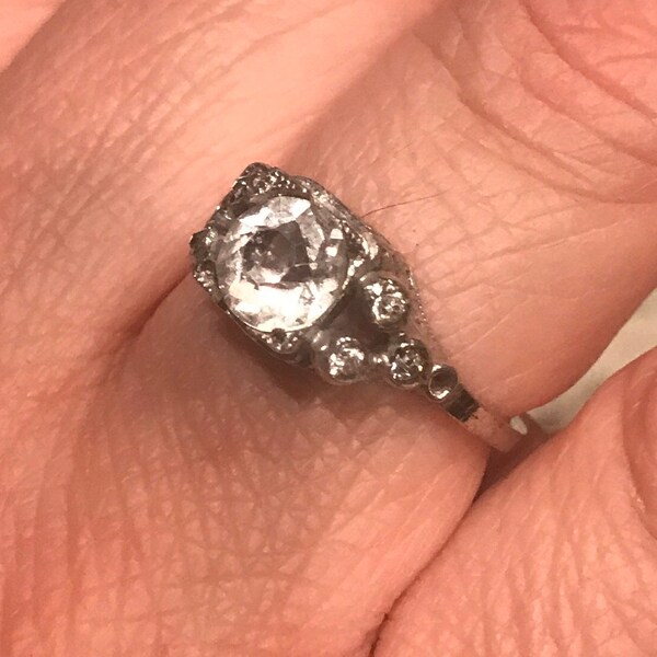 Art Deco Engagement Ring, Art Deco Paste Ring, 17-stone Ring, Antique ...