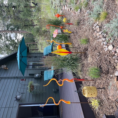 Handblown Glass Handmade Yard Art Trio of Glass Leaves Aqua - Etsy