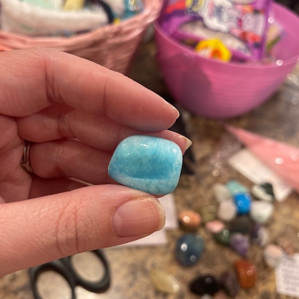 Blue Aragonite Tumbled Stone: Dyed Crystal of Hope - Etsy