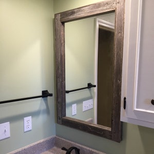 Reclaimed Wood Mirror Rustic Lodge Decor Bathroom Mirrors - Etsy