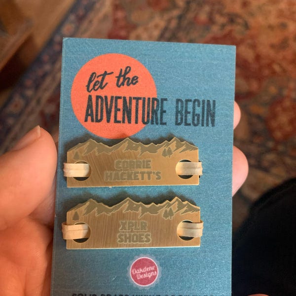 Personalised Solid Brass Hiking Boot Shoe Tags - Custom Outdoor ...