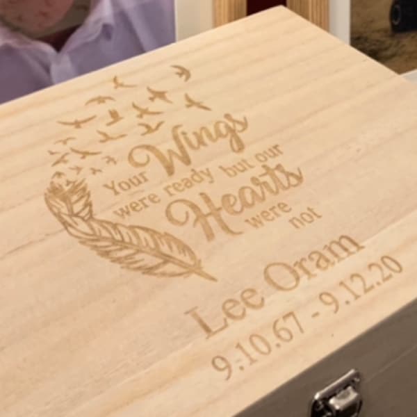 Personalised Remembrance Wooden Memory Keepsake Memory Box Engraved ...