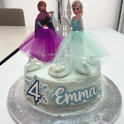 Frozen Cake Topper, Elsa Anna Cake Topper, Frozen Birthday Themed Cake ...