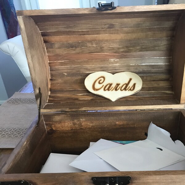 Wedding Card Box Graduation Card Box Wood Card Box Rustic Card Box Card ...