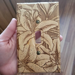 Wooden Double Light Switch Cover With Bats 2 Toggle Light | Etsy