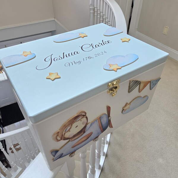 Personalized Baby Memory Box, Natural Wood Baby Keepsake Box, Gift for ...