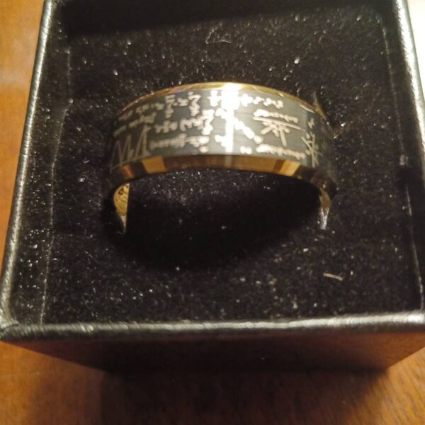 Bible Verse Wedding Band Ring Set, Christian Engagement Ring, Filigree ...