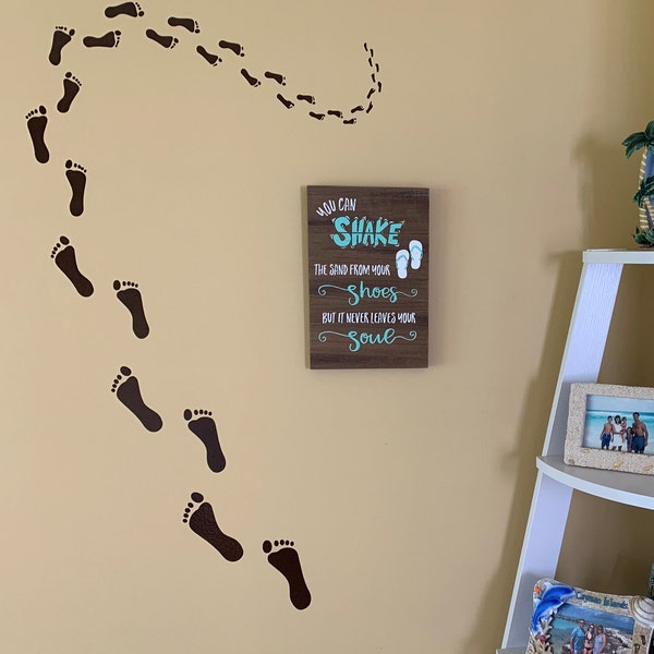 Footprints Wall Vinyl Decal Walking Wall Sticker Traces Legs Home ...