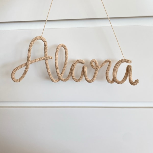 Personalised Knitted Wire Words Cord Names Wall Decor Wall Signs With ...