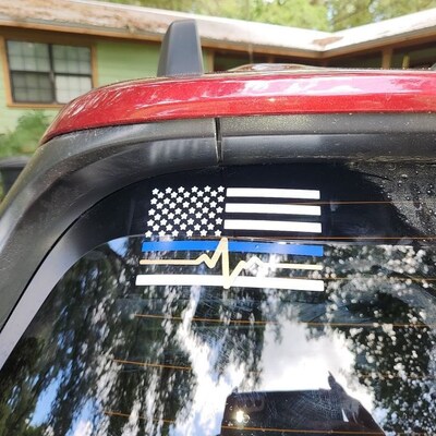 Dispatcher Decal, Thin Gold Line Decal, 911 Dispatch Decal, Thin Gold ...