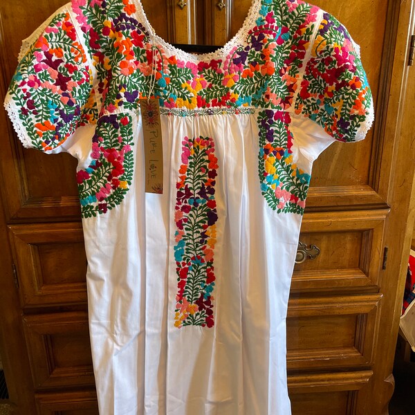 Mexican Embroidered Top, Size S,M,L,XL,XXL, Blouse Oaxaca, Mexican Tops ...