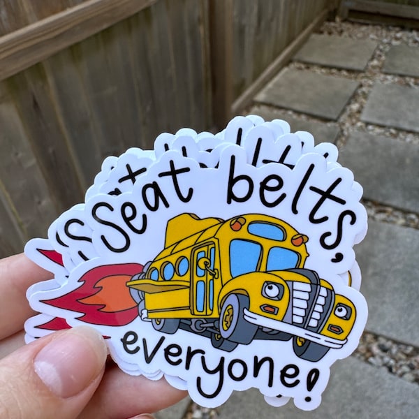 School Bus, Miss Frizzle Inspired Waterproof Vinyl Stickers - Etsy