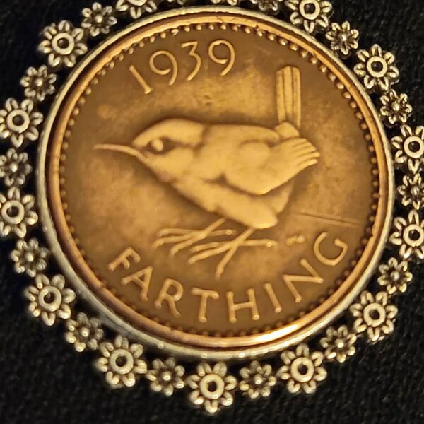 Farthing Bird Necklace, UK Farthing Bird Coin Charm Pendant, British ...