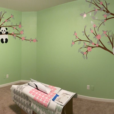 Panda Tree Wall Decals, Nursery Tree Wall Stickers, Large Tree Wall ...