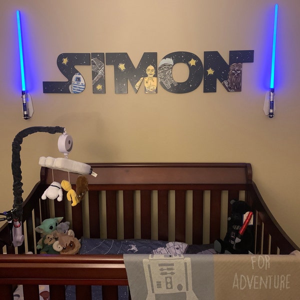 Star Jedi Space Wars Painted Letters, Navy Star Jedi Painted Letters ...