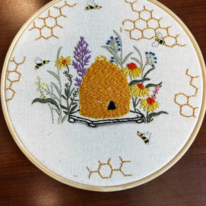 Honey Bee Embroidery Kit for Beginners. Easy Bumblebee Embroidery Home ...