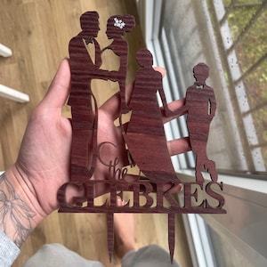 Family Cake Topper With Kids, Wedding Cake Topper, Couple Cake Topper ...