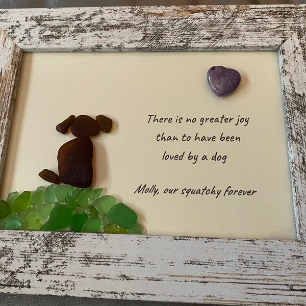 Sea Glass Art, Sea Glass Dog, A Dogs Love, Handmade, Personalize ...