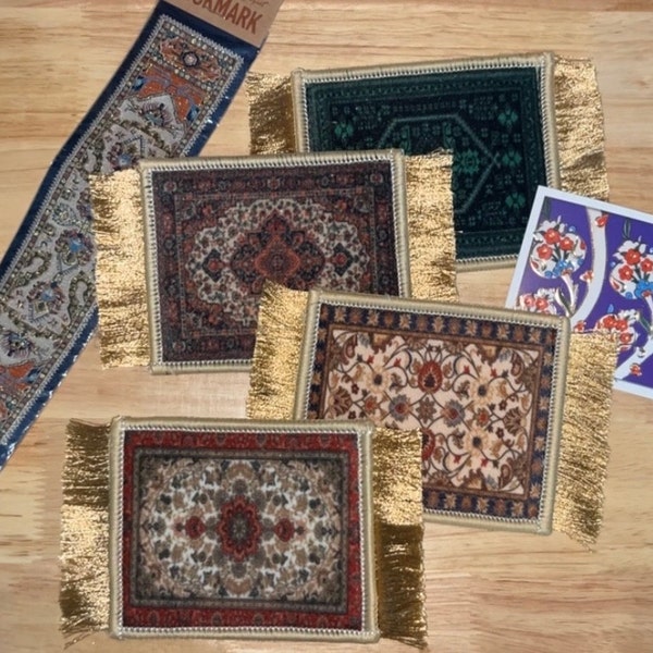 Coasters, Beautiful Turkish Carpet Coasters, Persian Rug Coasters, Mug ...