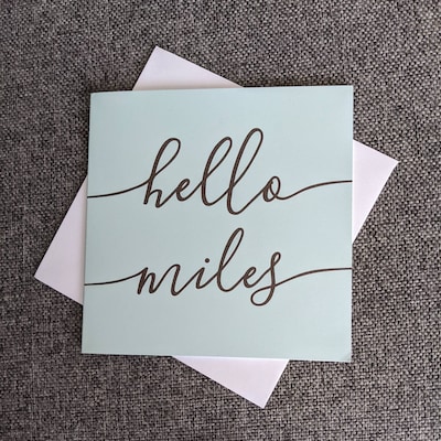 Personalised New Baby Name Card New Baby Gift New Baby Card - Etsy