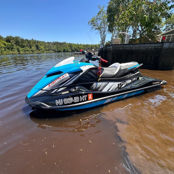 Boat Registration Number Decals. 3D Raised Black With a Chrome Outline ...