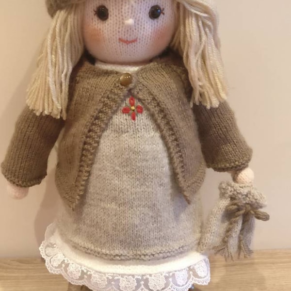 Basic Doll Knitting Pattern 33cm (13 Inch) Doll Body Base Worked Flat ...