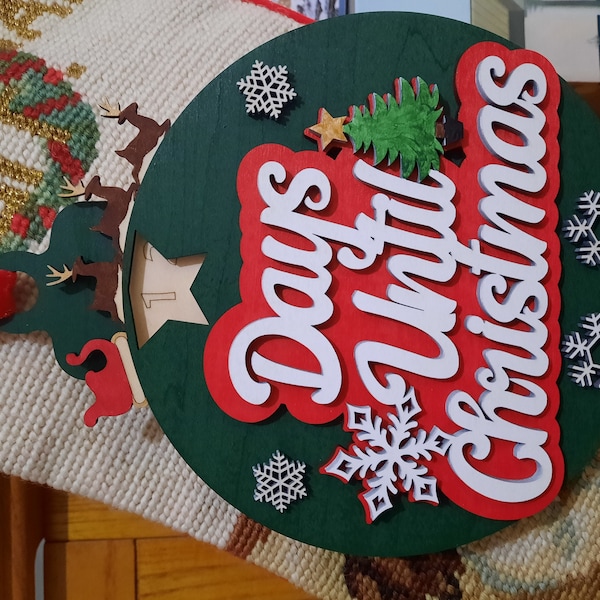Days Until Christmas Countdown Calendar Bauble Svg Laser Cutting Files ...