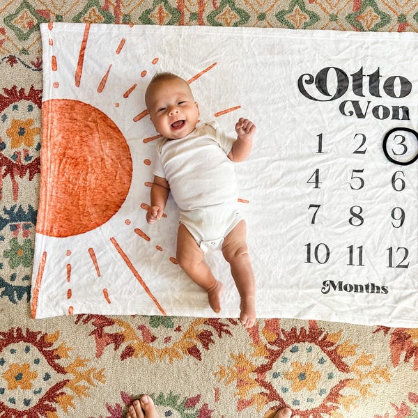 Milestone Blanket, Baby Girl Milestone Blanket, Baby Milestone Blanket ...