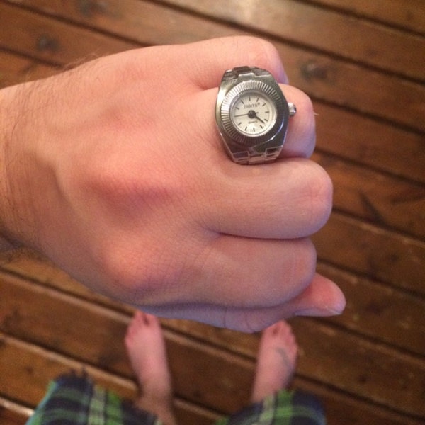 Stellar Silver Floating Crystals Ring Watch - Etsy