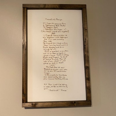 Custom Handwritten Recipe Sign Made From Your Recipe Card - Etsy