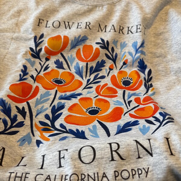 California Poppy Flower Market Art Print, California Poppy Wall Art ...