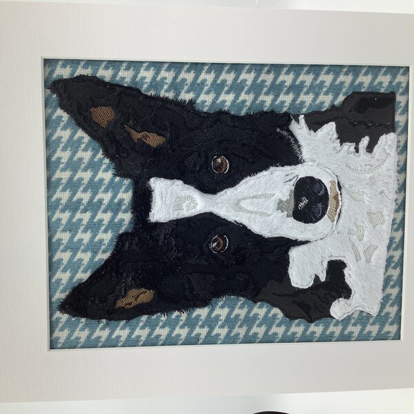 Raw Edge Applique 'TROOPER the Border Collie' - Etsy