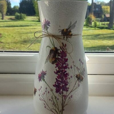 Bumblebee Lavender Thistle Vase Bee Vase Bee Gifts Lavender Gifts Thistle Gifts Bee Decorations ...