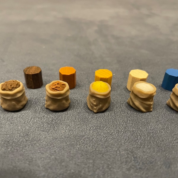 Realistic Resource Tokens Kit Compatible With Puerto Rico Boardgame (50 ...