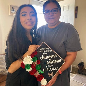 Graduation Cap Topper Zarape Colors Chingona Cabrona Y Con Diploma ...