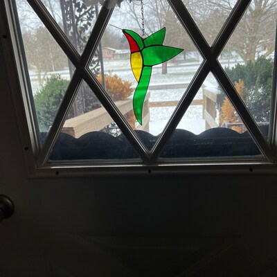 Funny Stained Glass Santa Stuck in the Chimney A Festive Delight for ...