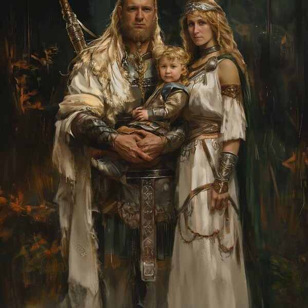 2 People the Witch Family Portrait, Custom Witch Portrait, Family ...