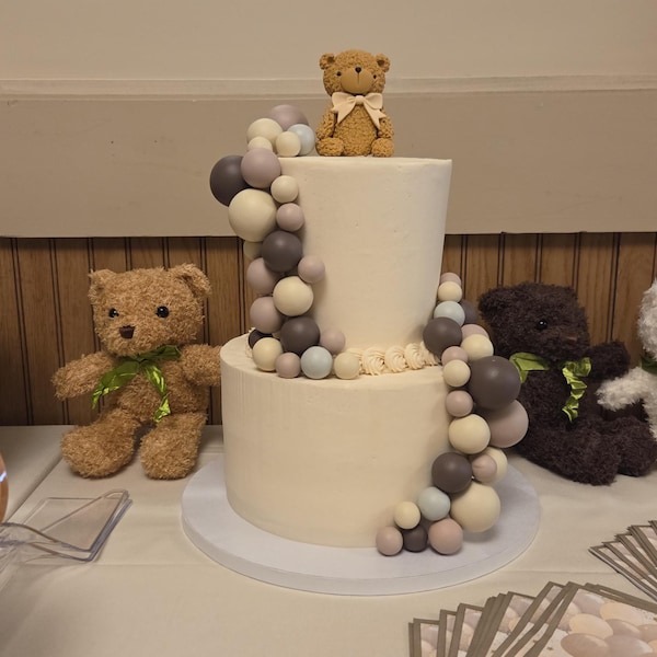 Teddy Bear Cake Topper Teddy Bear Bows Cake Decorations Teddy Bear Cake ...