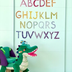 Watercolor ABC Wall Decals, Uppercase Letters Fabric Wall Stickers ...