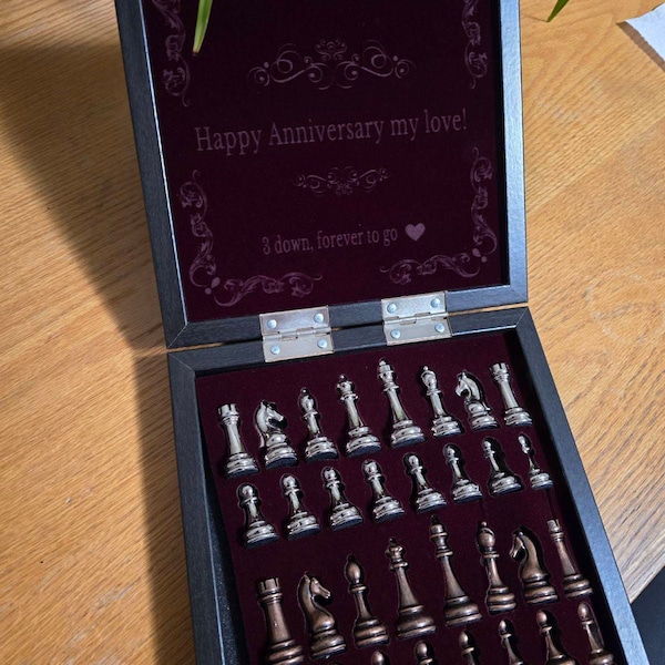 16.5 Inch Luxury Chess Set Large Marble Patterned Chess Personalized ...