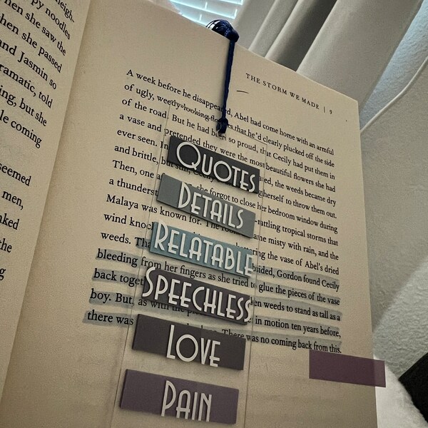 Book Annotating Book Mark//acrylic Bookmark, Sticky Tabs, Annotation ...