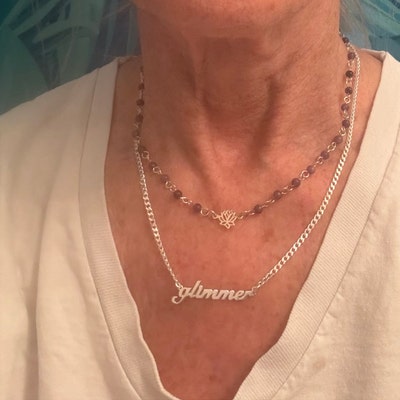 Sterling Silver Name Necklace With Curb Chain, Personalized Jewelry ...