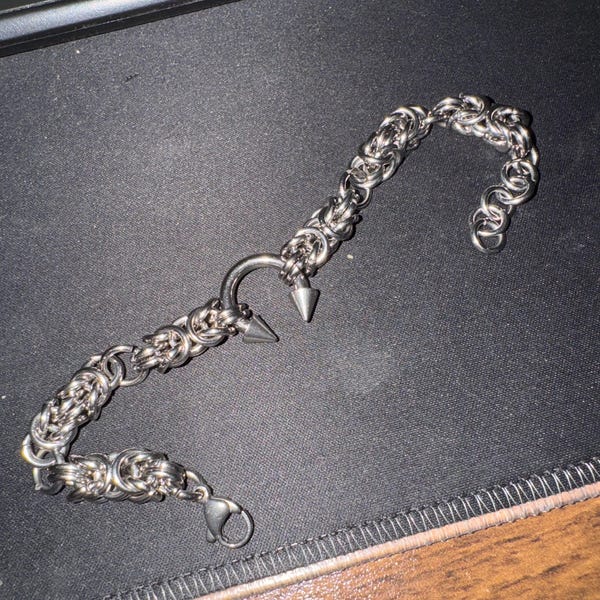 PIERCED 2 - Stainless Steel Chainmaille Choker Necklace Goth ...