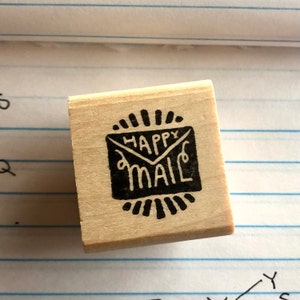Happy Mail Rubber Stamp, Pen Pal Stamp, Envelope Stamp - Etsy