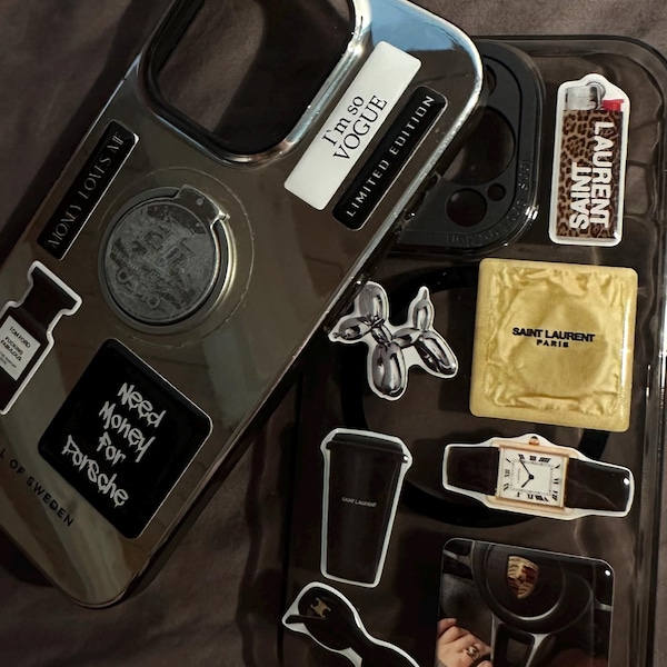 3D Stickers "black Edition" Set of 8 Stickers - Etsy