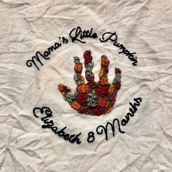 Fall Handprint Keepsake, Kids Embroidery PDF Pattern, Handprint ...
