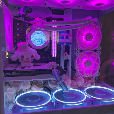 Kawaii Anime Eyes Dual Color Gaming Computer Fan Shroud / Grill / Cover ...