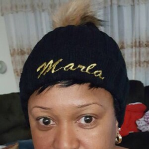 Monogrammed Knit Pom Pom Hat Personalized Winter Hat - Etsy