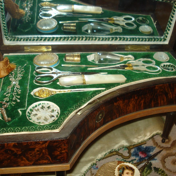 Palais Royal Sewing Box, Sewing Etui, Sewing Set With Mother of Pearl ...